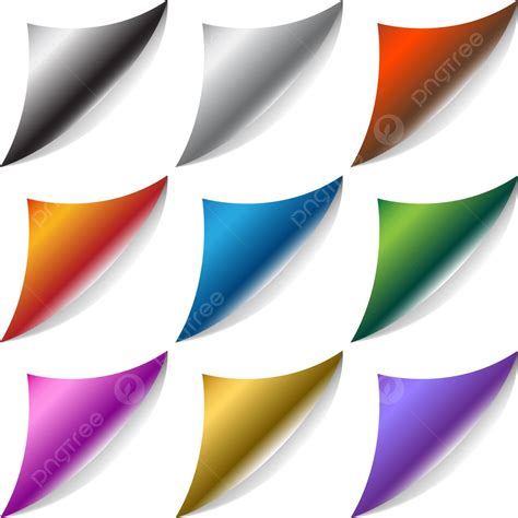 Page Curl Set Curl Pink Page Vector Curl Pink Page PNG And Vector With Transparent Background