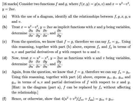 solved [16 marks] consider two functions f and g where