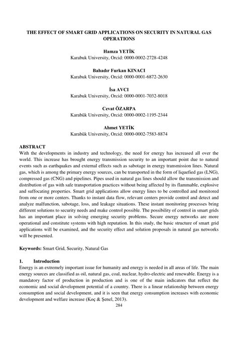 Pdf The Effect Of Smart Grid Applications On Security In Natural Gas Operations