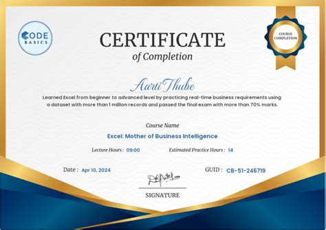 Completed Excel Mother Of Business Course Aarti Thube Posted On