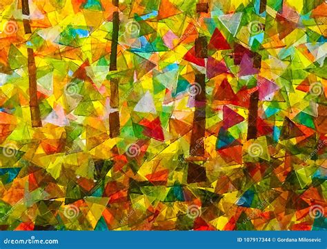 Abstract Forest Of Multicolored Geometric Shapes Stock Illustration Illustration Of Design