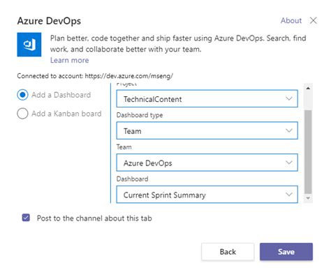 在 microsoft teams 中使用 azure boards azure boards microsoft learn