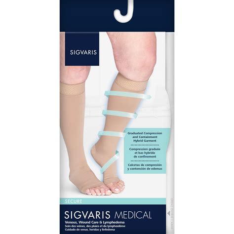 Sigvaris Secure Knee High 40 50 Mmhg Open Toe Compression Stockings
