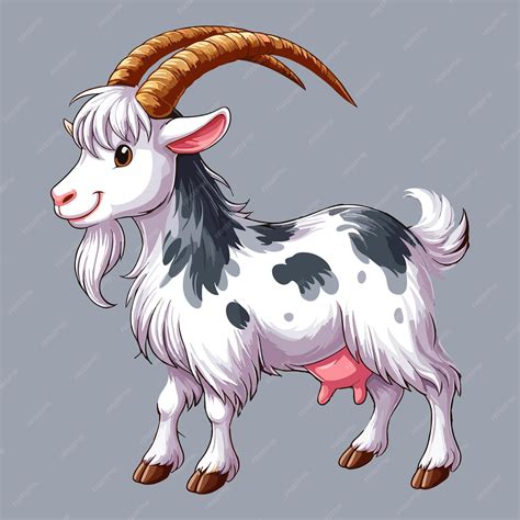 Premium Vector Cute Goat Vector Cartoon Illustration
