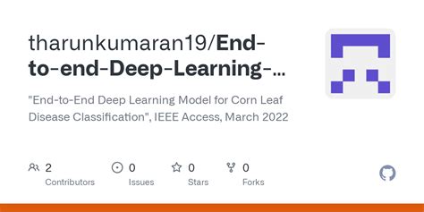 Github Tharunkumaran19end To End Deep Learning Model For Corn Leaf Disease Classification