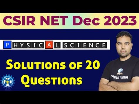 CSIR NET December Memory Based Problems Answer Key YouTube