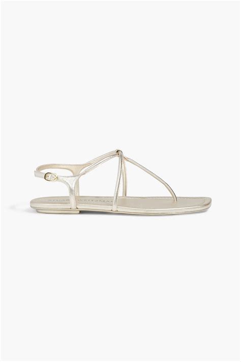 Stuart Weitzman Matilda Metallic Leather Sandals The Outnet