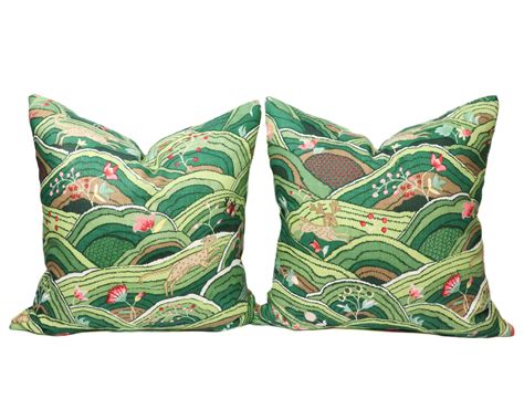 Schumacher Rolling Hills Pillow Cover In Green 177381 Designer