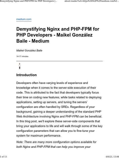 Demystifying Nginx And Php Fpm For Php Developers Pdf Php Networking