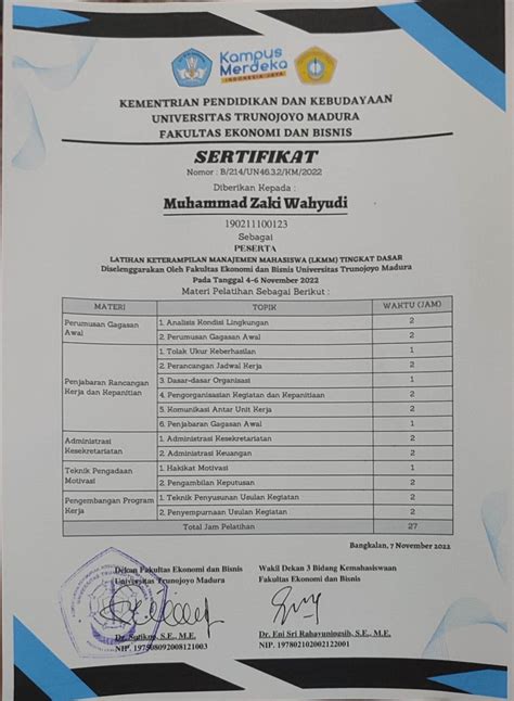 Muhammad Zaki Wahyudi On Linkedin Pada Tanggal 4 6 November Saya Mengikuti Pelatihan Latihan