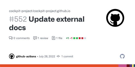 Update External Docs By Github Actions Bot · Pull Request 552 · Cockpit Projectcockpit
