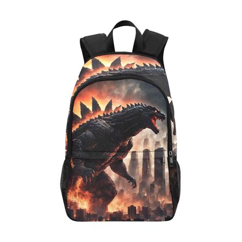 Godzilla Backpack Kaiju Art Cartoon School Bag Etsy