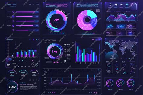 Toolkituiux Dashboard Infographic Template With Big Data Visualization Pie Charts Workflow Web