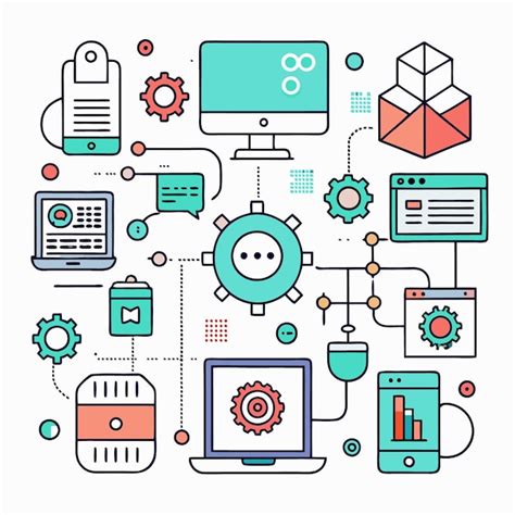 Connected Devices Gears A Networked World Of Technology Premium Ai Generated Vector