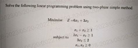 Solved Solve The Following Linear Programming Problem Using