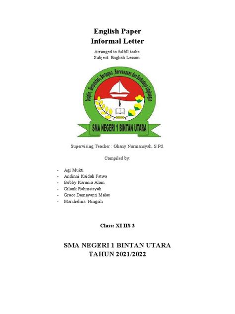 An Analysis Of The Structure And Characteristics Of Informal Letters Pdf Communication