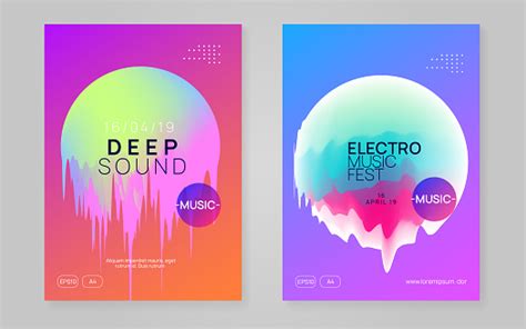 일렉트로 포스터 브로셔를 위한 멋진 효과 밝은 디스코 배너입니다 프레젠테이션 개념에 대한 추상 패턴입니다 트랜스와 전시 벡터 레인보우 일렉트로 포스터 Dj에 대한 스톡 벡터