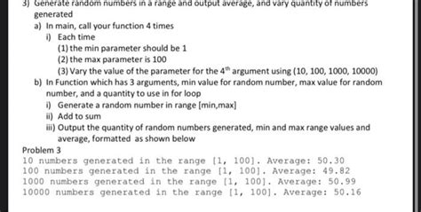 Solved Use The Srand Function As Described In The Slides At