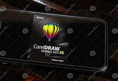 Closeup Of Smartphone With Logo Lettering Of Coreldraw Graphics Suite