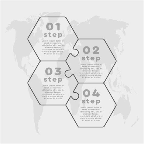 Puzzle Diagram Infographic Process On 4 Steps Stock Vector