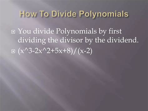 Polynomial Division Ppt
