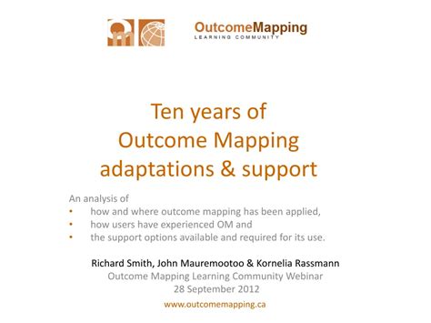 Ppt Analysis Of Outcome Mapping Applications Experiences And Support Options Powerpoint