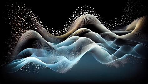Premium Photo Digital Flowing Wave Particles Abstract Background Generative Ai Generative Ai