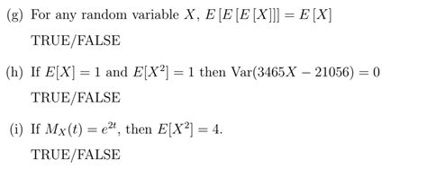 Solved G For Any Random Variable Xe E E X E X