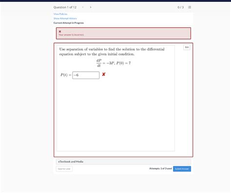 solved question 1 of 12 0 3 view policies show attempt