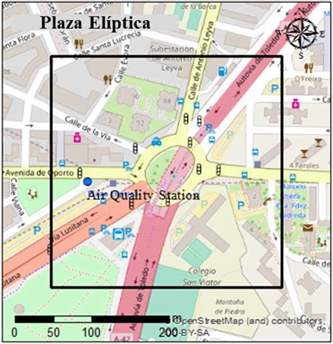 Traffic Microsimulation Domain Of 300 M × 300 M Black Rectangle In