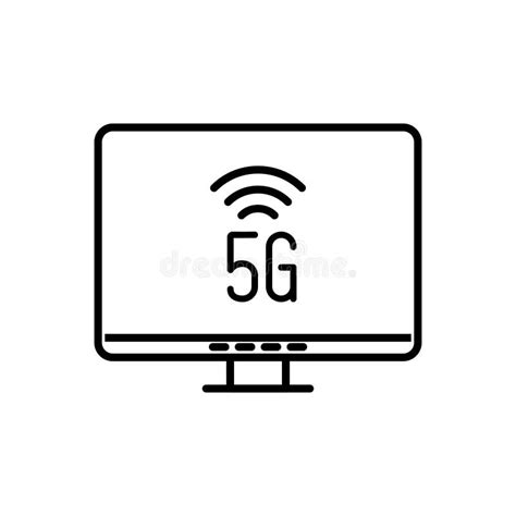 5g Wireless Internet On Desktop Icon 5g Wireless Signal Symbol On The