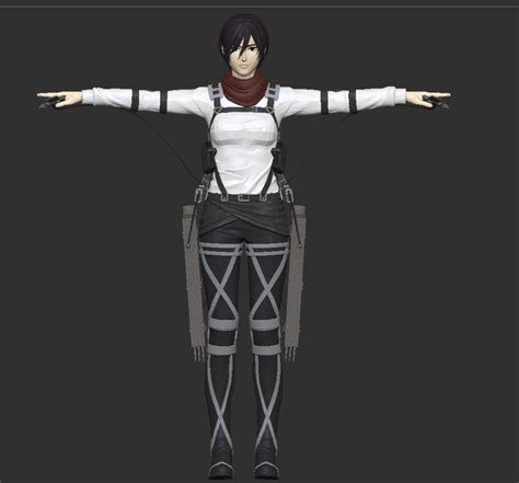 Mikasa Ackerman With Scarf 3d Model Update3 By Dariotsc On Deviantart