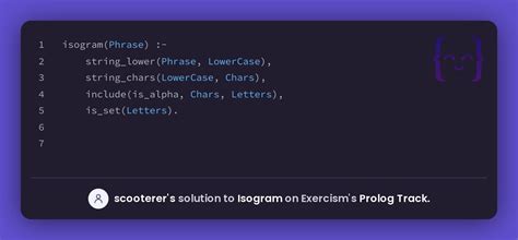 scooterer s solution for isogram in prolog on exercism