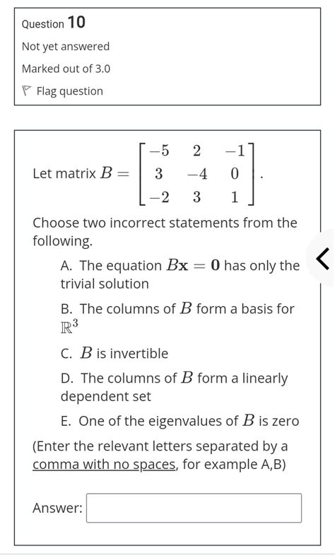 Solved An Eigenvector Of The Matrix ⎣⎡−2−6−65−14−7−12−5⎦⎤ Is