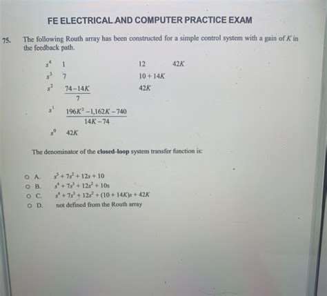 Solved Fe Electrical And Computer Practice Exam 75 The