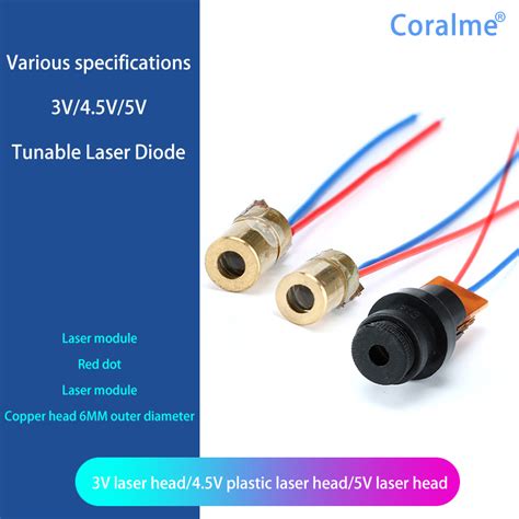 3v 4 5v 5v Laser Head Diode Red Dot Laser Module Semiconductor Laser Tube 6mm Outer Diameter