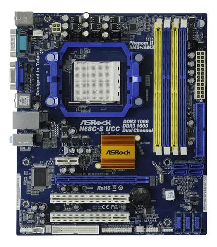 Placa Mãe Asrock N68c S Ucc Am2 Am3 Ddr2 Ddr3 C Nfe Frete Grátis