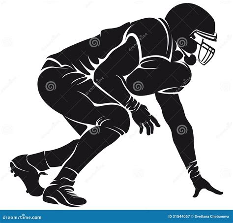 Jugador De Fútbol Americano Silueta Ilustración del Vector