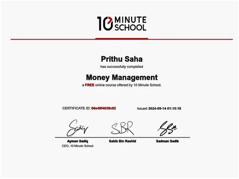 Prithu Saha On Linkedin Financialliteracy Moneymanagement Continuouslearning 10minuteschool…