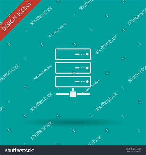Computer Server Icon Flat Design Vector Stock Vector Royalty Free Shutterstock
