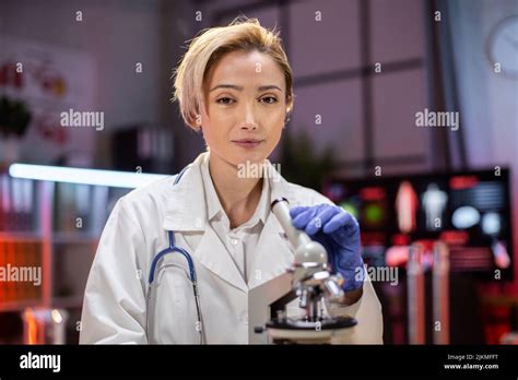 Modern Medical Research Laboratory Portrait Of Scientist Working