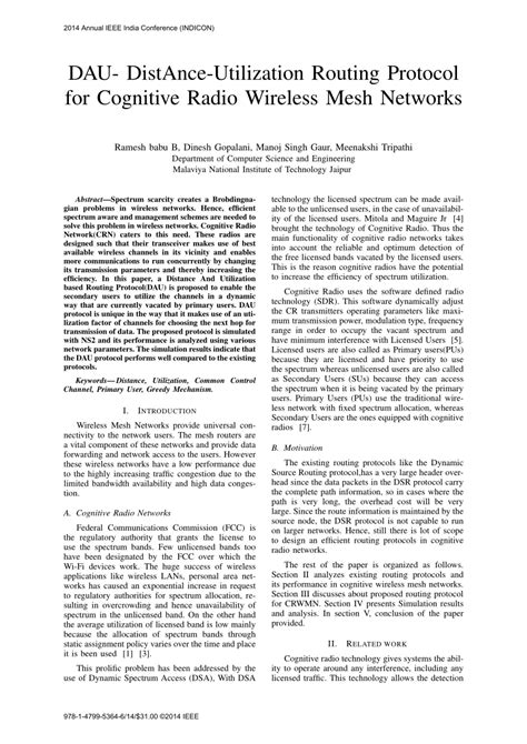 Pdf Cluster Based Routing Protocol For Cognitive Radio Wireless Mesh Networks