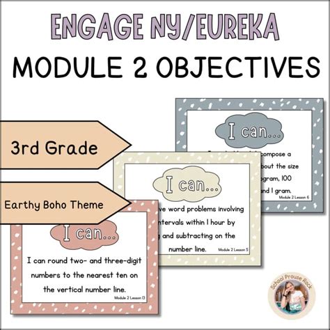 Engage Ny Eureka 3rd Grade Module 2 Math Objectives Earthy Boho Theme