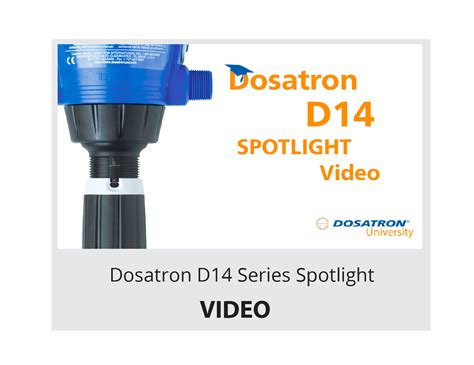 Dosatron D14 Series Videos Dilution Solutions