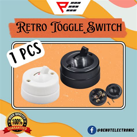 Retro Wall Lamp Toggle Switch Circular Mounted Flat Single Control Bedside Light Switch Shopee