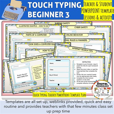 Touch Typing Beginner Powerpoint Editable Template Typing Lesson Computer Lesson Digital