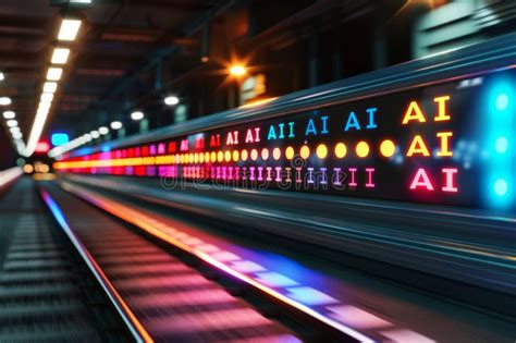 Ai Futuristic Interface With Neon Lights And Digital Connections Representing Advanced