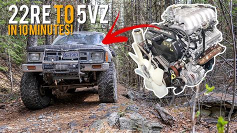 22re To 34 In 10 Minutes 1985 Toyota Pickup 5vz Swap Youtube