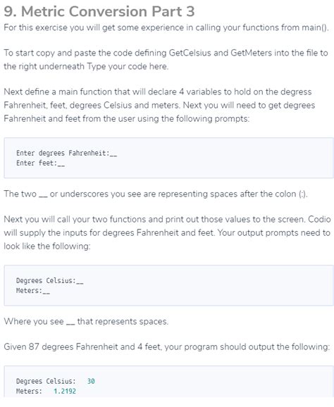 Solved 9 Metric Conversion Part 3 For This Exercise You
