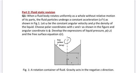 Solved Part Fluid Static Revision Q When A Fluid Body Chegg
